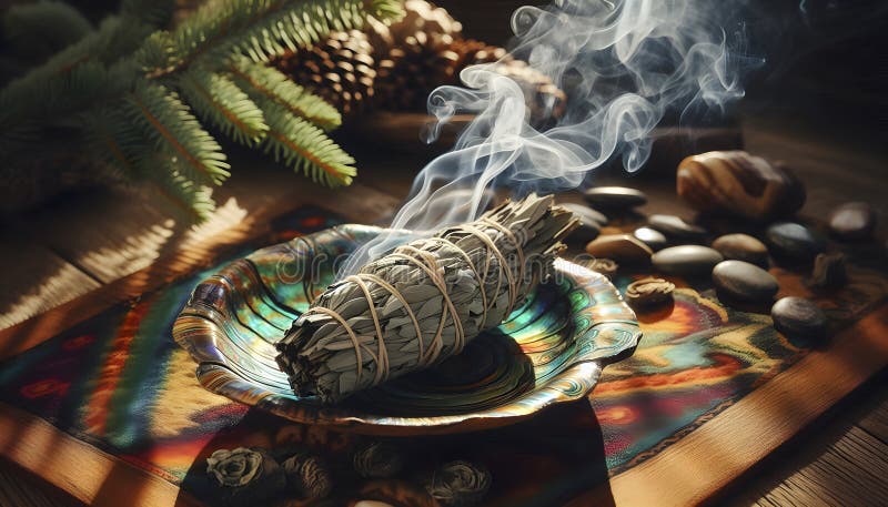 Native American Smudging Bundle, Ai Created Image Stock Illustration ...