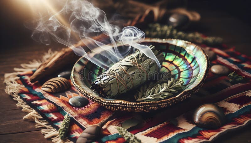 Native American Smudging Bundle, Ai Created Image Stock Illustration ...