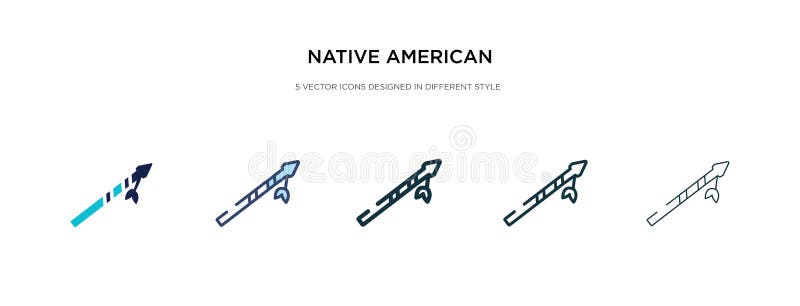 Native American Spear Icon in Different Style Vector Illustration. Two ...