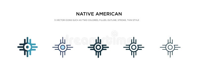 Native American Sun Icon in Different Style Vector Illustration. Two ...