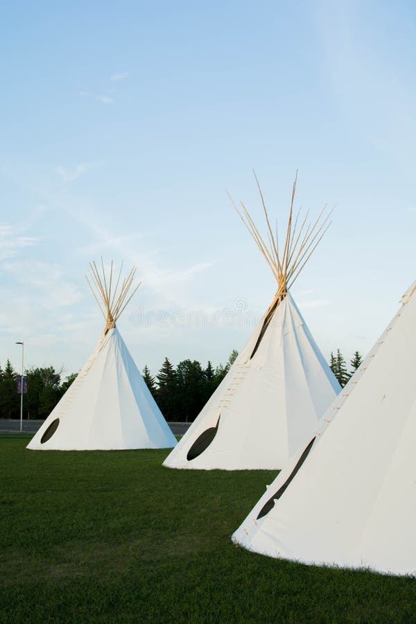 Native American Tepees on the Prairies at Sunset Stock Image - Image of ...
