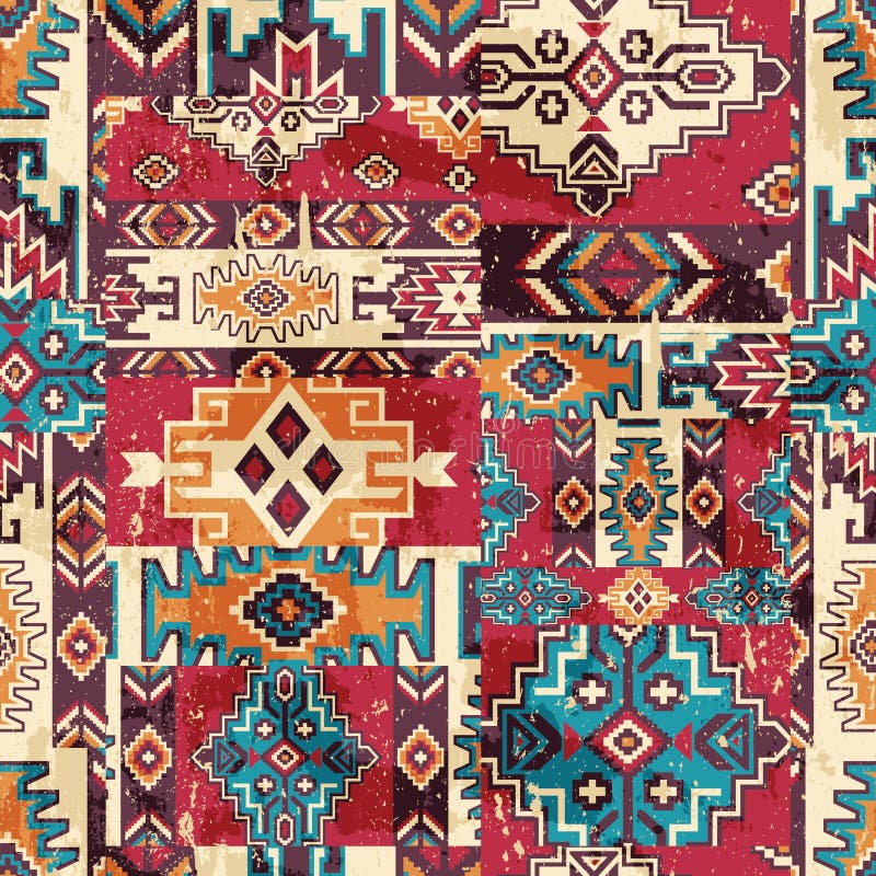 Native American Traditional Fabric Patchwork Stock Vector ...