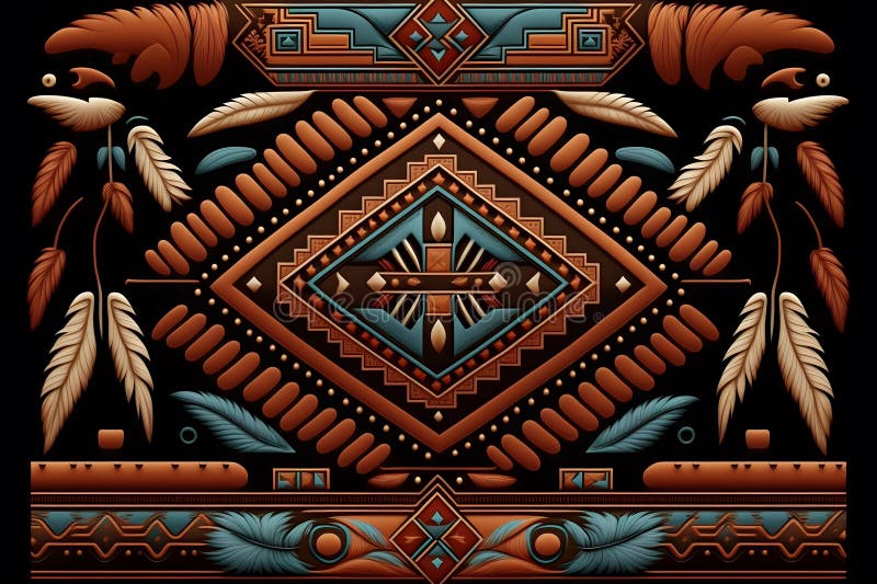 Native American Traditional Pattern Background Stock Illustration
