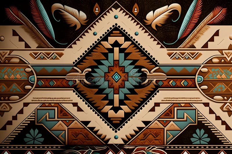 Native American Traditional Pattern Background Stock Illustration