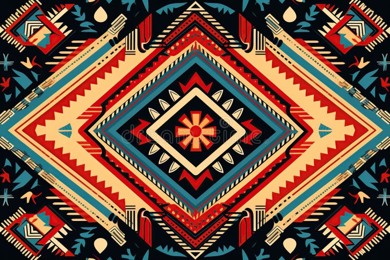 Native American Eskimo Traditional Pattern Ethnic Design Background ...