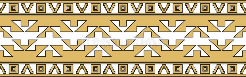 Native American Vector Gold Seamless Pattern. Stock Vector ...