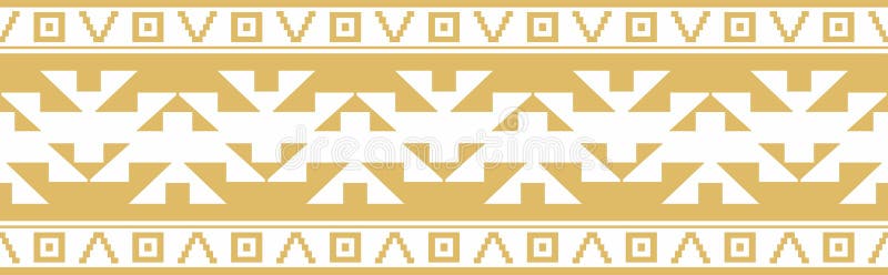 Native American Vector Gold Seamless Pattern. Stock Vector ...