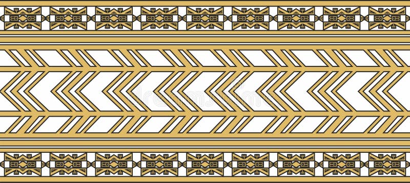 Native American Vector Gold Seamless Pattern. Stock Vector ...