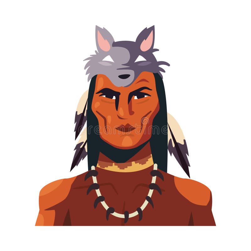Native American Warrior Man Stock Illustration - Illustration of ...