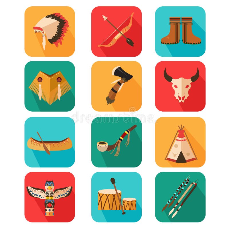 Native Americans icons stock vector. Illustration of arrow - 41193357