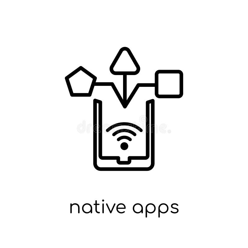 Native Apps Icon. Trendy Modern Flat Linear Vector Native Apps I Stock ...