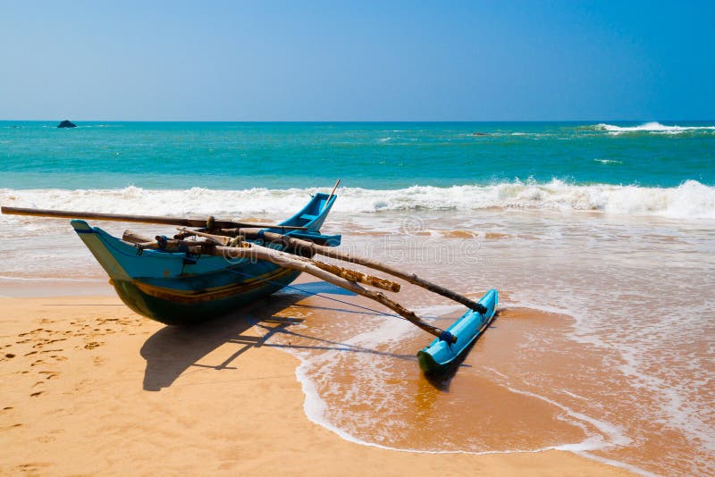Native Boat on the Ocean Coast. Stock Image - Image of water, tropical ...