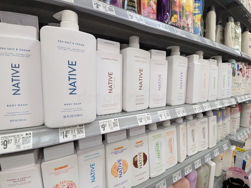 Native Body Wash Bottles Brand Logo Display on Shelf Editorial Image ...