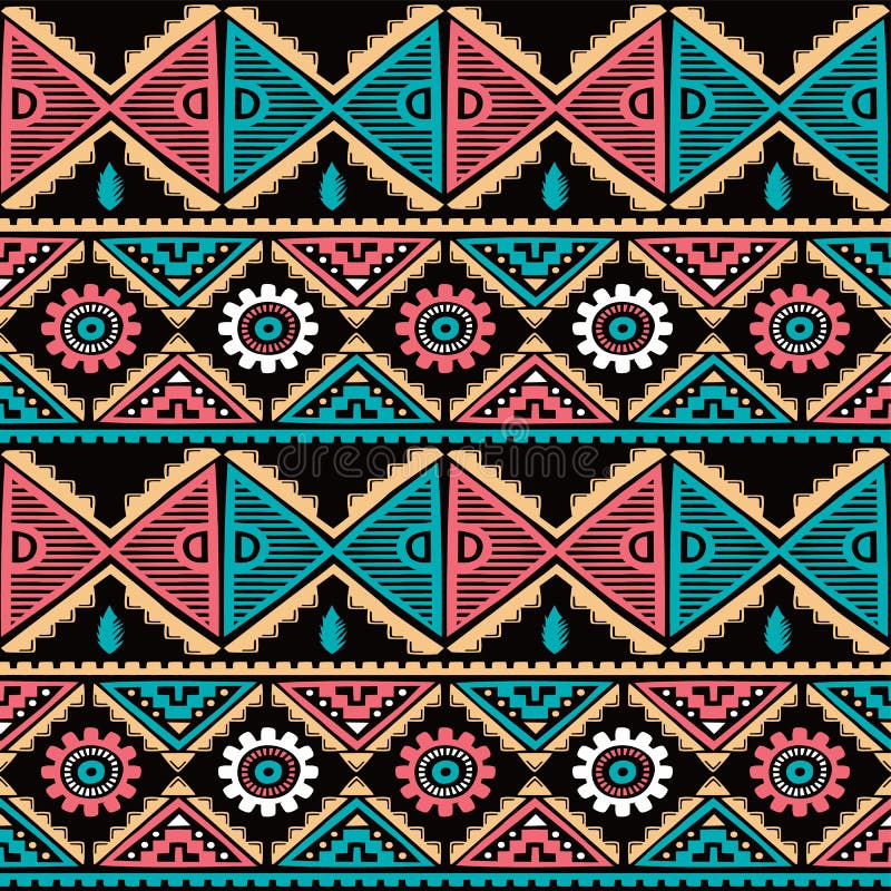 Native Ethnic Seamless Pattern Stock Vector - Illustration of mexican ...
