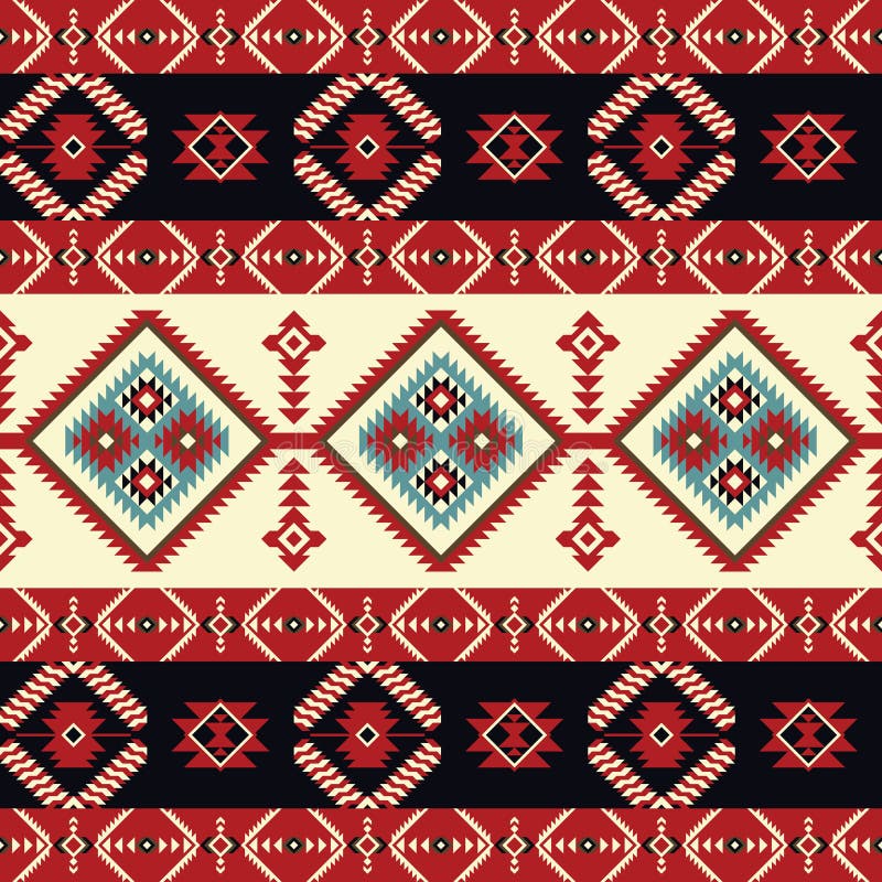 Ethnic Seamless Pattern. Geometric Design. Stock Vector - Illustration ...