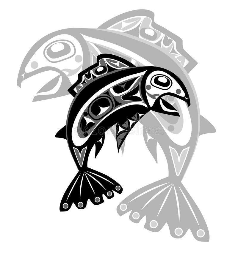 Native Salmon Vector Stock Illustrations – 111 Native Salmon Vector ...