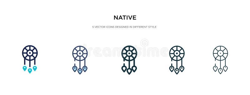Native Icon in Different Style Vector Illustration. Two Colored and ...