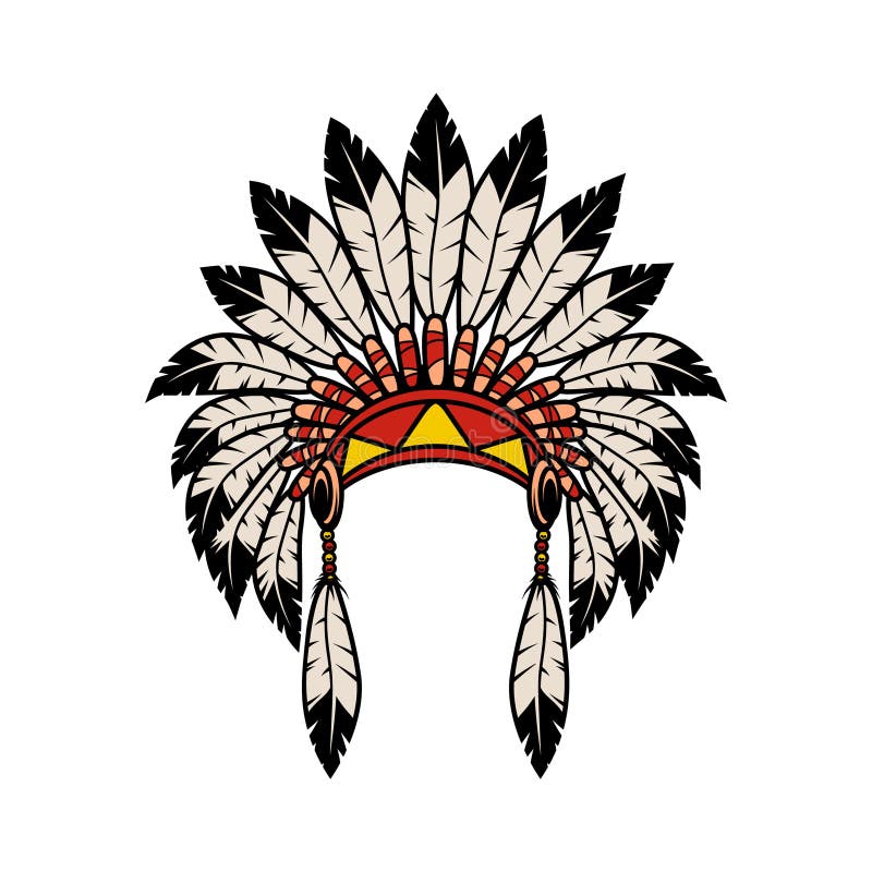 Chief Headdress Clip Art Native American Headdress Clipart Graphic By