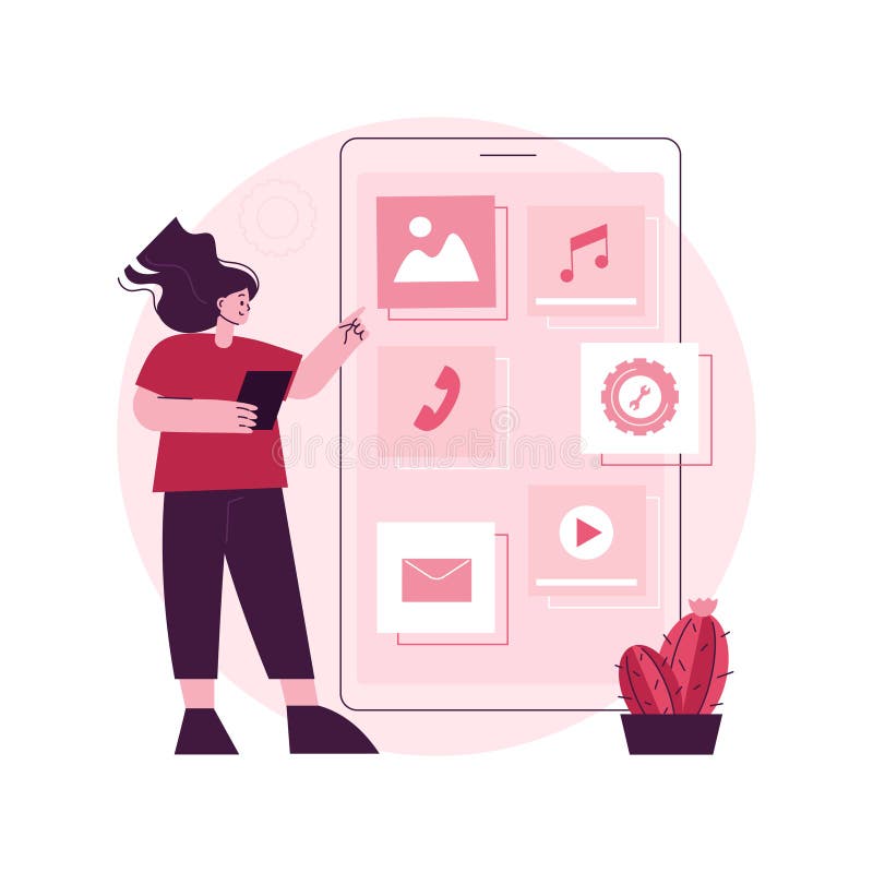 Native Mobile App Abstract Concept Vector Illustration. Stock Vector ...