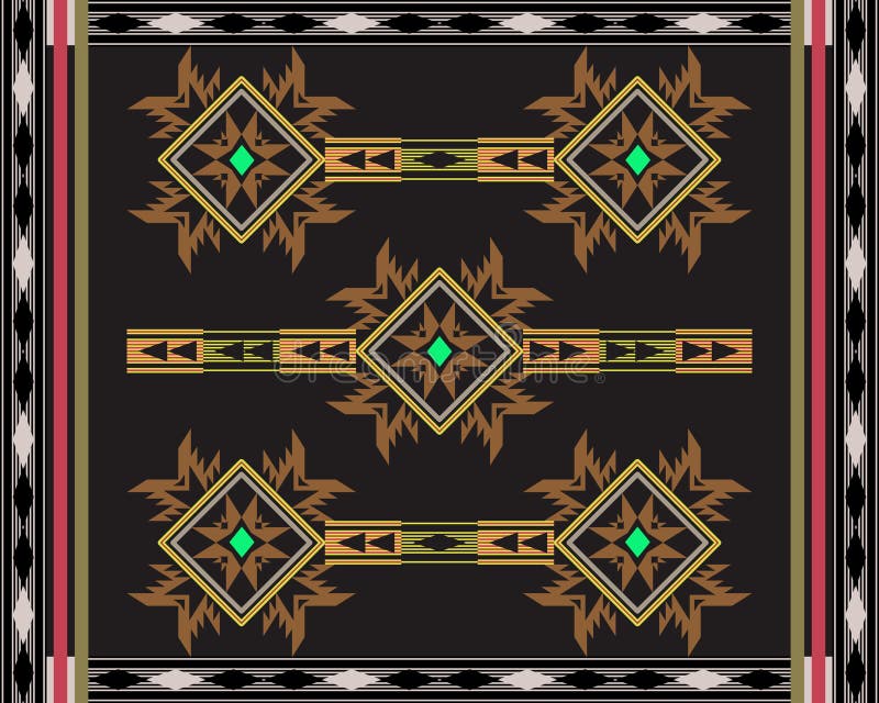 Native Navajo Textile Abstract Tribal Pattern Design. Stock Vector ...