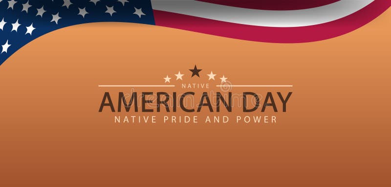 Native Pride and Power American Day Banner with Modern Flag Background ...
