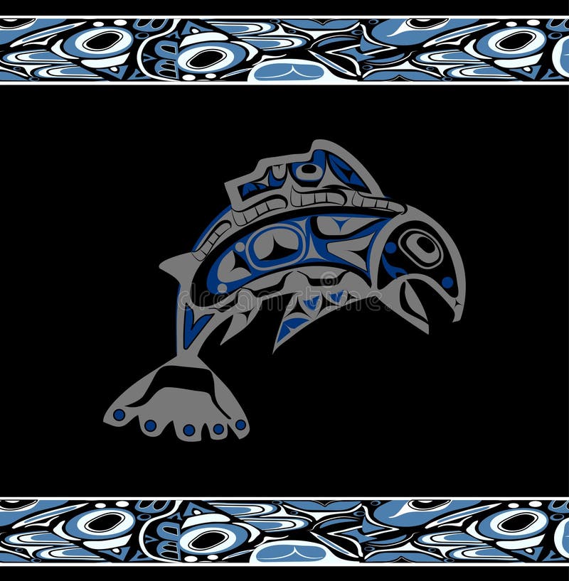 Native Salmon Vector Stock Illustrations – 111 Native Salmon Vector ...