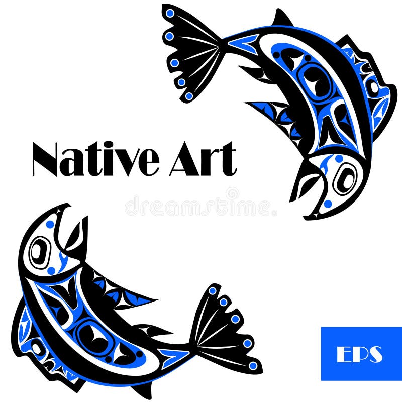 Native salmon Vector stock vector. Illustration of design - 66839103