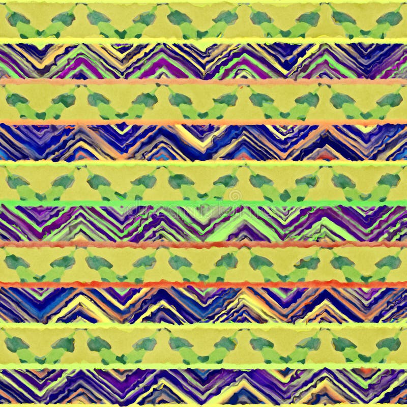 Native Seamless Watercolor Artistic Boho Style Colorful Square Pattern ...