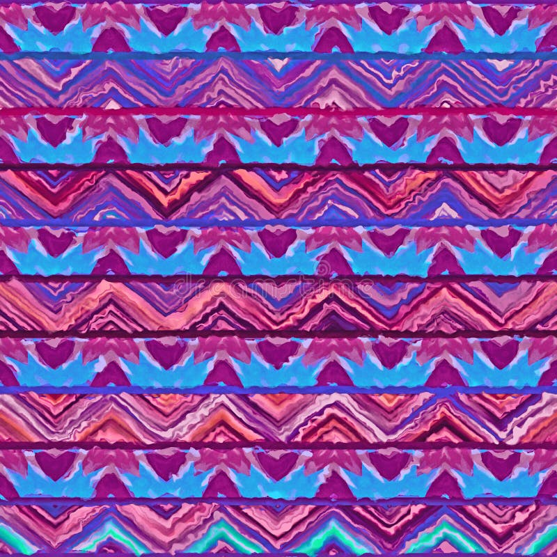 Native Seamless Watercolor Artistic Boho Style Colorful Square Pattern ...