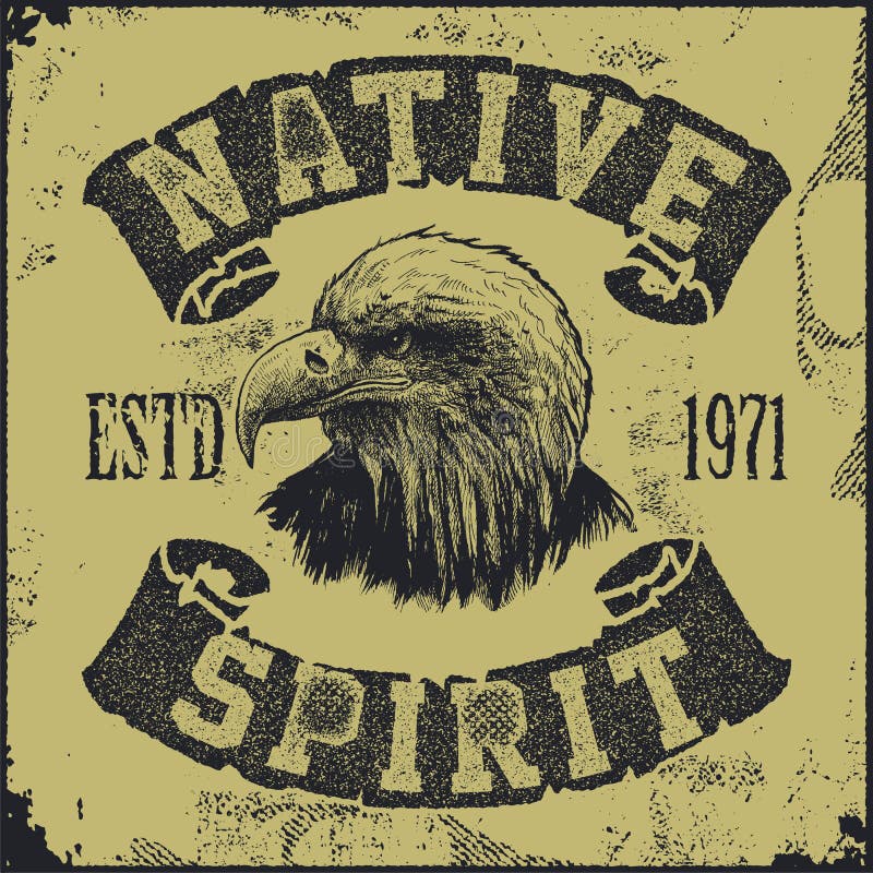 Native Spirit Poster with Eagle Stock Illustration - Illustration of ...