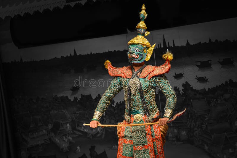 Native Thai Style Mask, Use in Royal Performance, Khon. Stock Photo ...