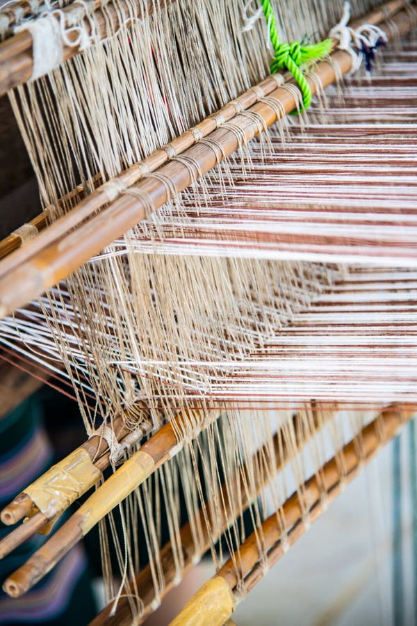 Native Thread on Thai Traditional Weaving Machine Stock Image - Image ...
