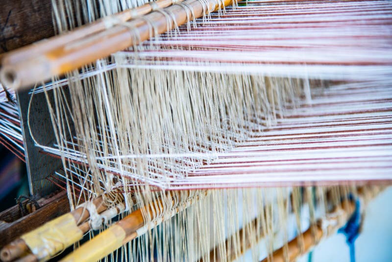 Native Thread on Thai Traditional Weaving Machine Stock Image - Image ...