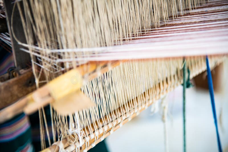 Native Thread on Thai Traditional Weaving Machine Stock Image - Image ...