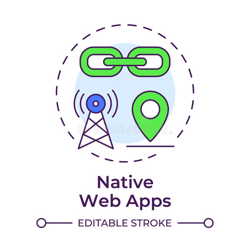 Native Web Apps Multi Color Concept Icon Stock Vector - Illustration of ...