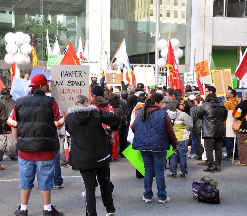 Natives Protest HST in Ottawa Editorial Stock Image - Image of sign ...