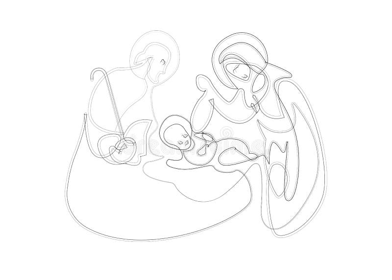 Nativity Line Drawing Stock Illustrations – 1,681 Nativity Line Drawing ...