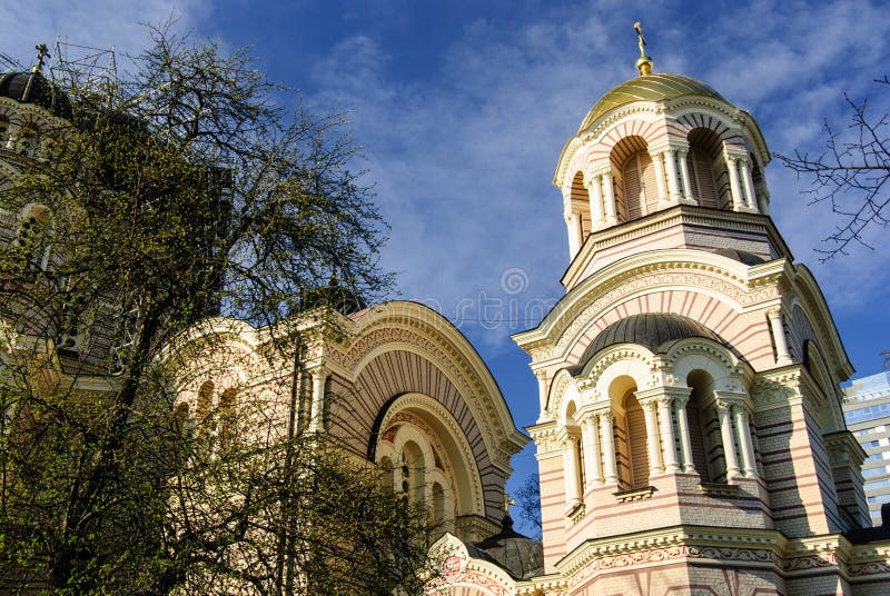 The Nativity of Christ Orthodox Cathedral, Riga, Latvia Stock Photo ...