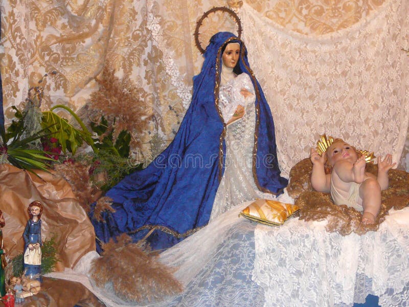 Nativity Display stock image. Image of jesus, village - 47857817