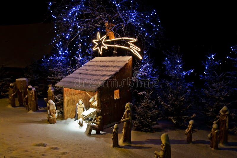 Nativity scene stock image. Image of christianity, mary - 22160203