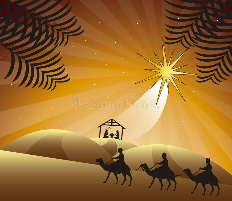 Traditional Christmas Nativity Scene Stock Vector - Illustration of ...