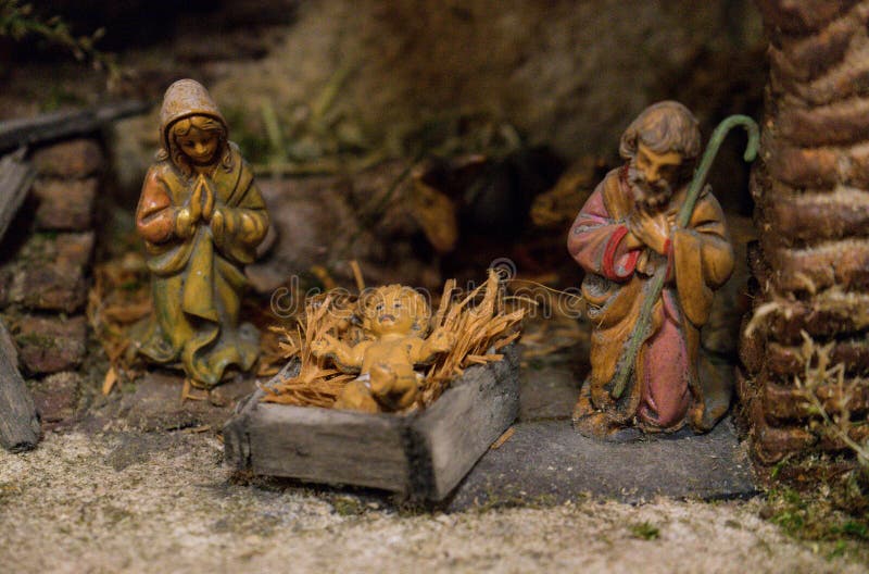 Statues of the Nativity Scene Stock Image - Image of spirituality ...
