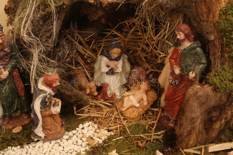 Nativity scene stock image. Image of father, bible, christmas - 94815723