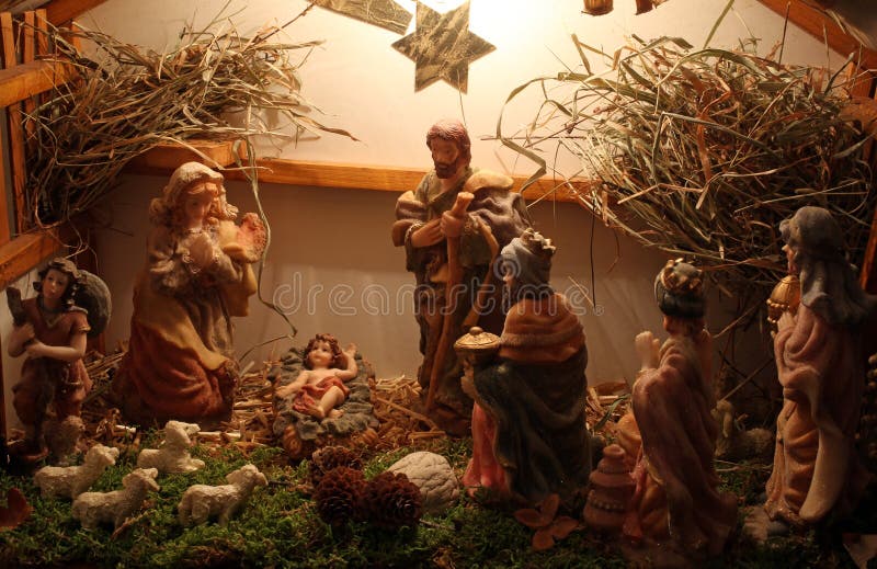 Nativity scene stock image. Image of christianity, faith - 94815761