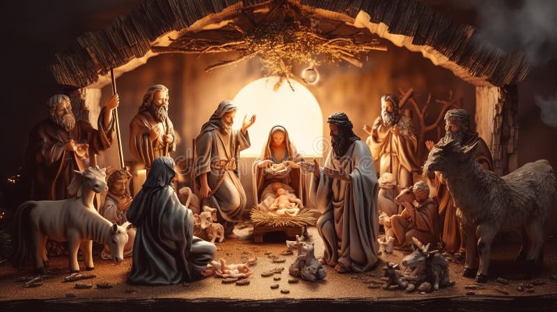 Nativity Scene Christian Christmas Concept. Generative AI Stock ...