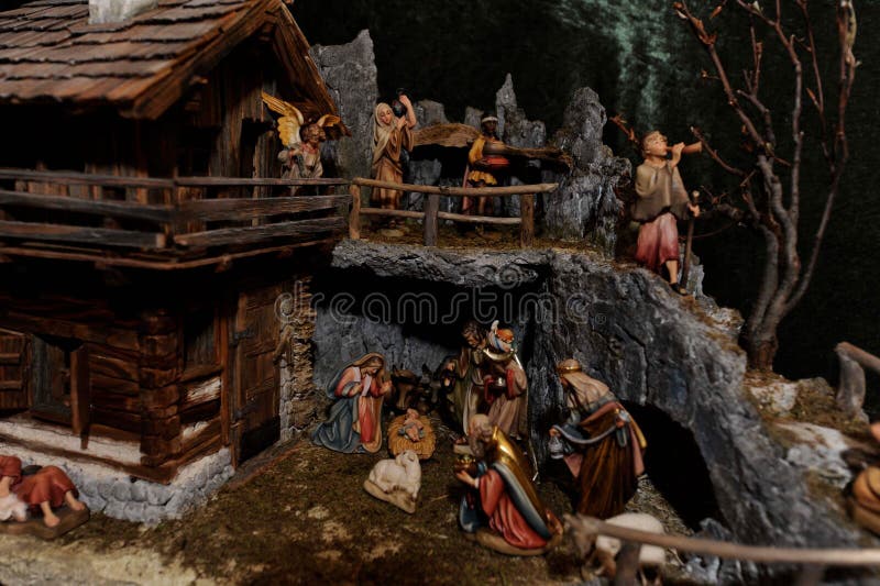 Nativity Scene at Christmas Time Stock Image - Image of merry, faith ...