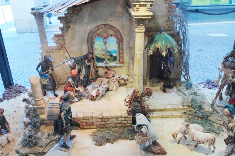 Nativity Scene at Christmas Time Stock Image - Image of custom, holy ...