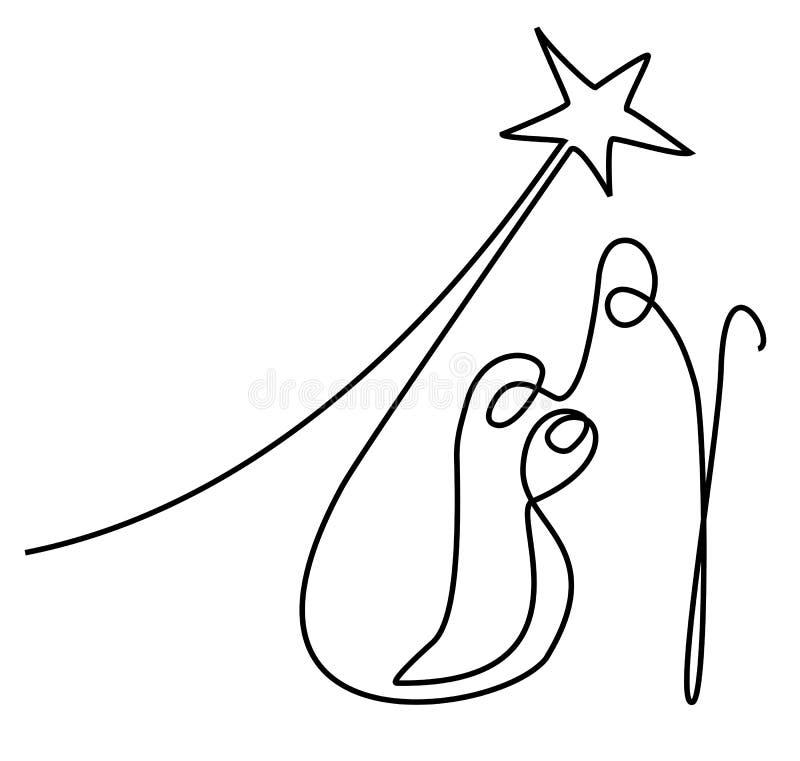 Line Drawing Nativity Scene Stock Illustrations – 637 Line Drawing ...