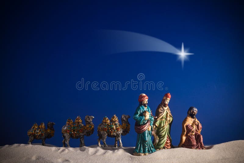 Nativity Scene with Wise Men Stock Photo - Image of heritage, guidance ...