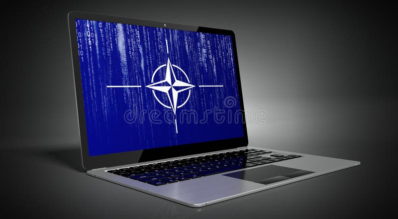 NATO - Country Flag and Binary Code on Laptop Screen Stock Illustration ...